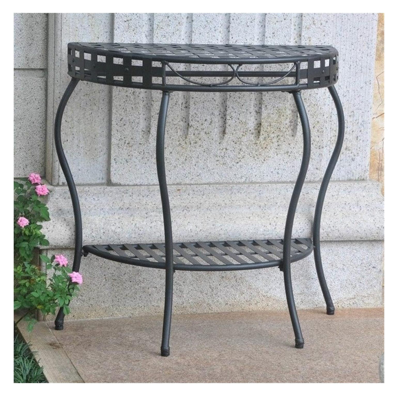 Iron Patio Console Table in Black - Walmart.com