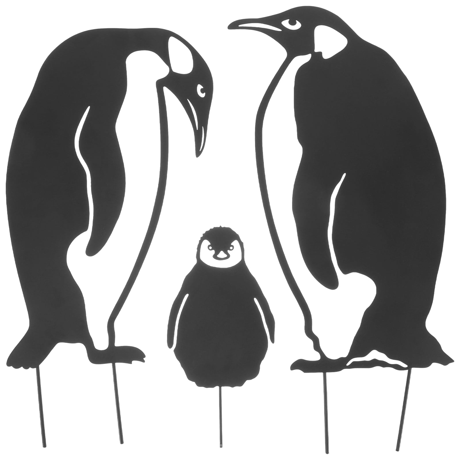 Iron Penguin Lawn Statue - Hollow Metal Art Figure for Garden/Patio (1. ...