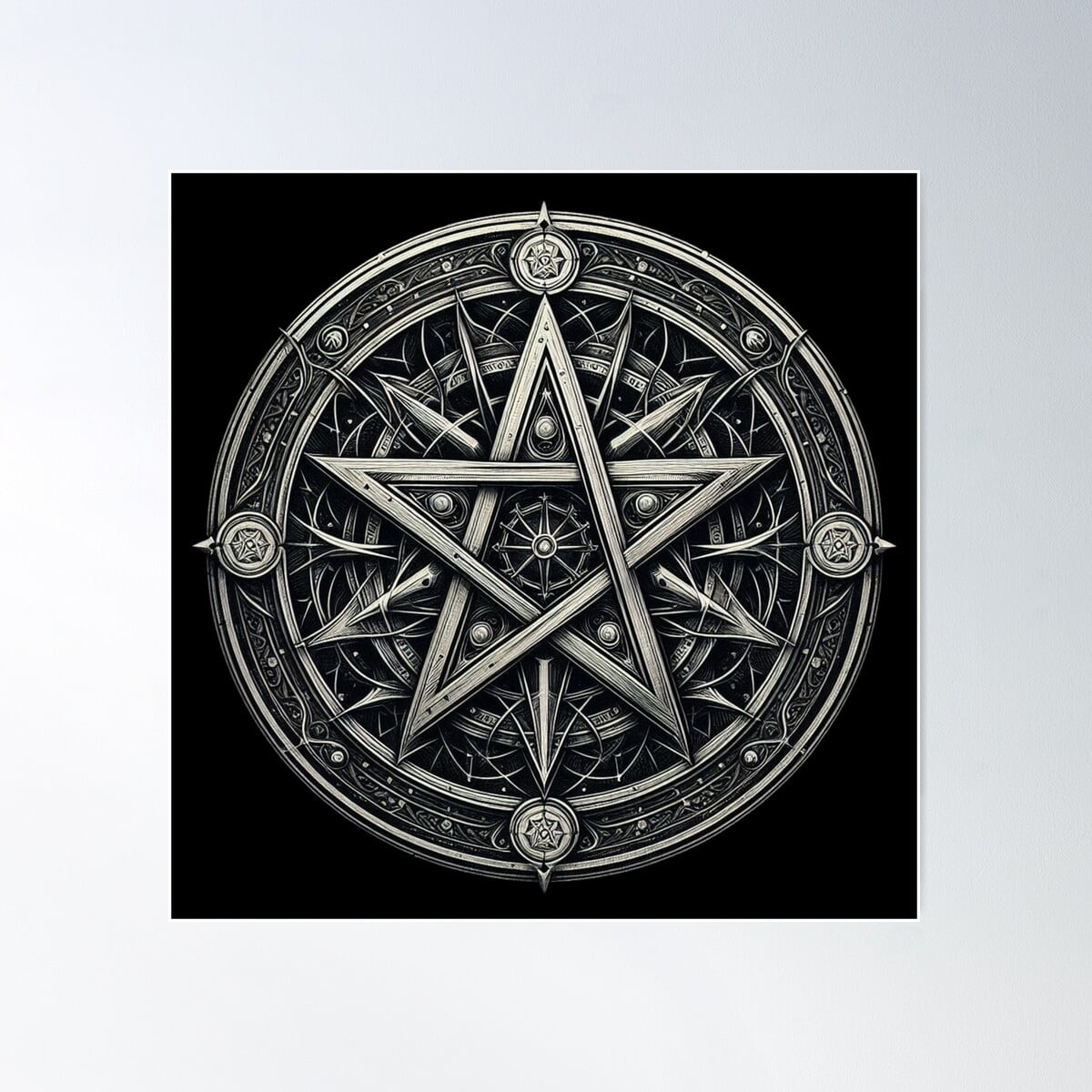 Iron Pentacle Poster Wall Art, Modern Wall Decor For Living Room ...