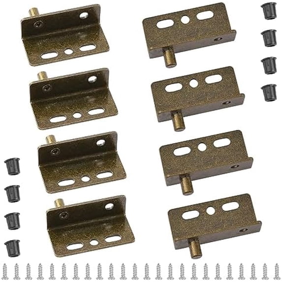 Iron Pivot Hinge, 4 Pairs Concealed Shaft Cabinet Door Pivot Hinges ...