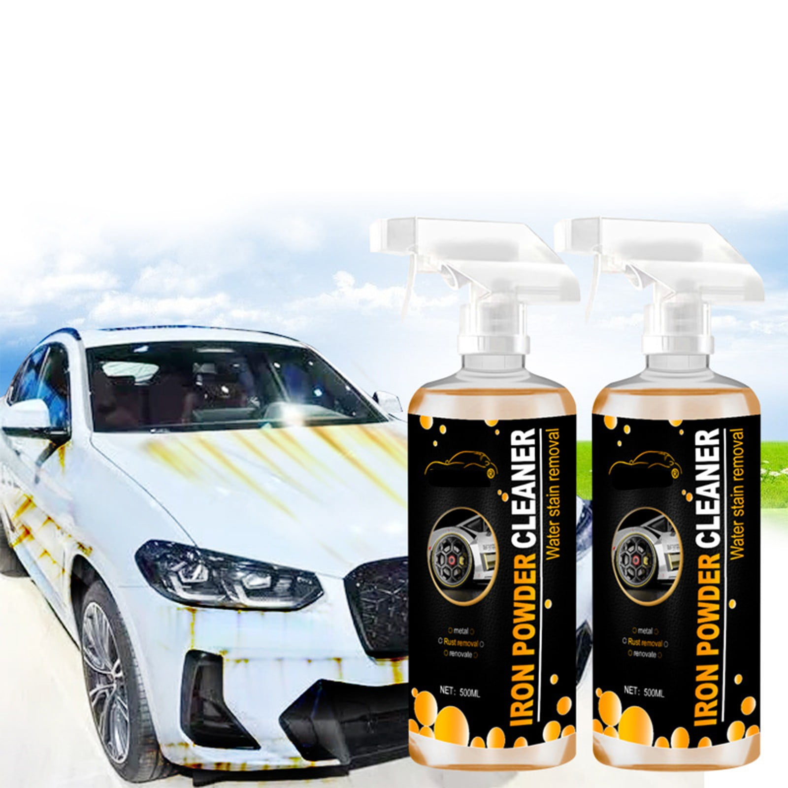 Iron Powder Remover Car Paint Rust Remover 500Ml Bottle White Formula ...