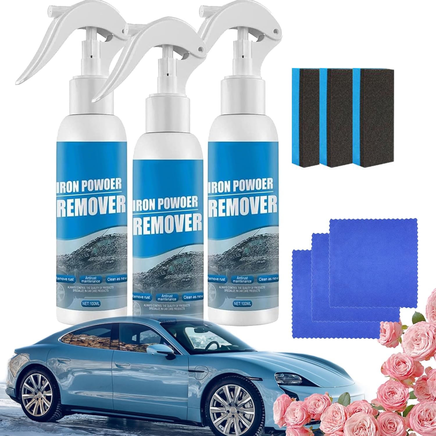 Iron Powder Remover Spray, 2025 New Car Rust Removal Spray ...