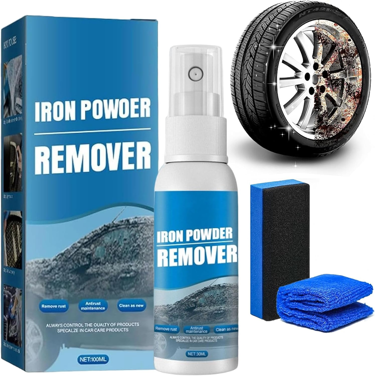 Iron Powder Remover Spray, 2026 New Multi-Functional Quick-Acting Rust ...