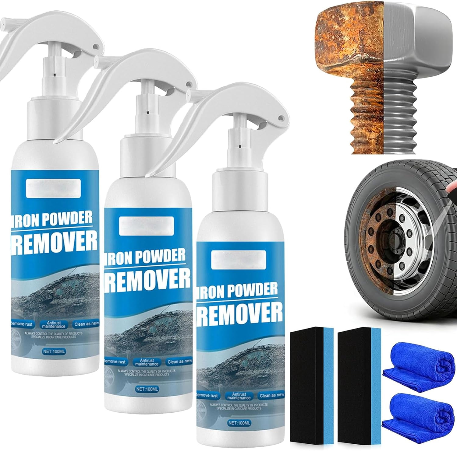 Iron Powder Remover Spray – Quick-Acting Rust Removal Spray for Metal ...