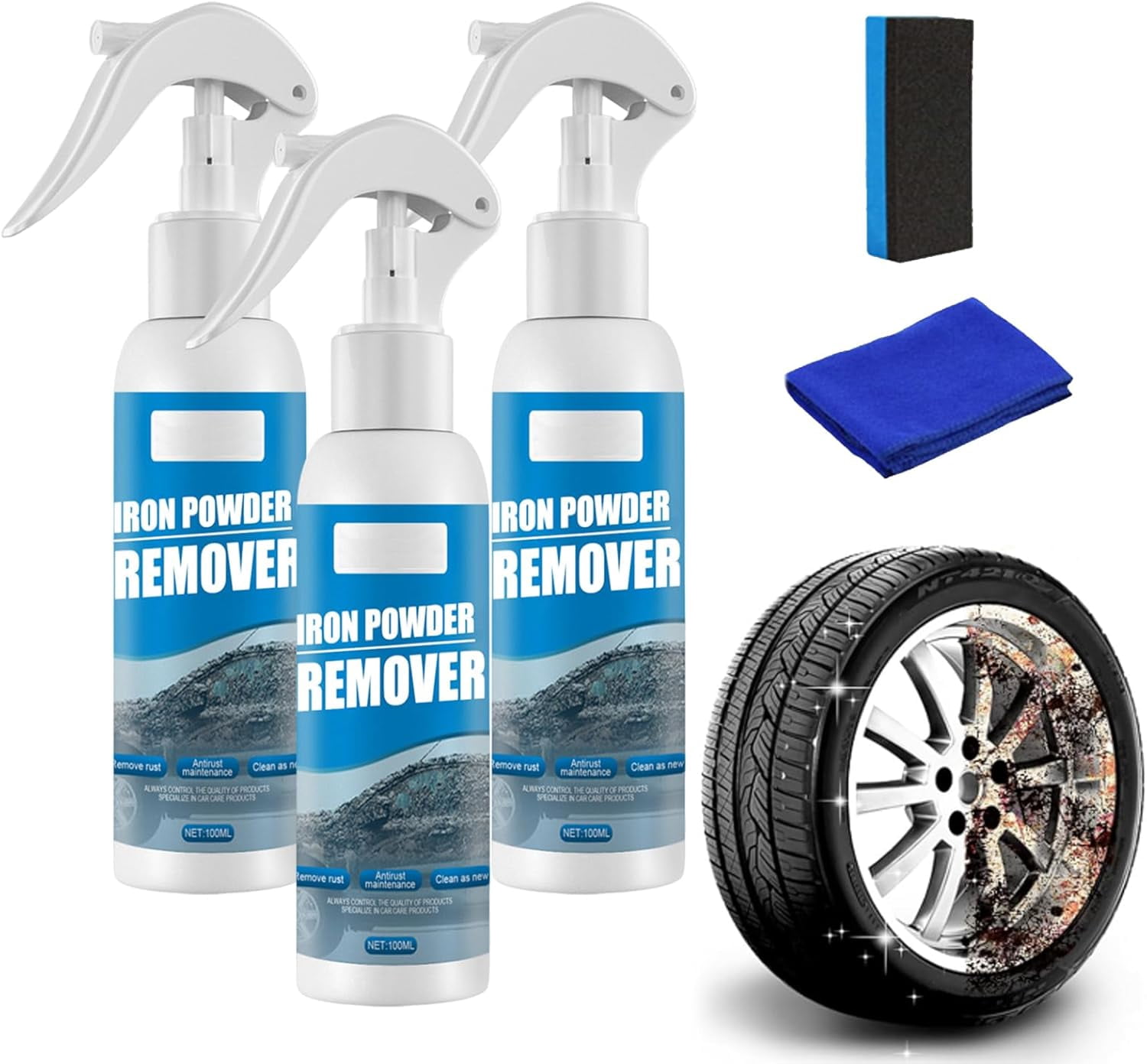 Iron Powder Remover Spray, Rust Remover Spray, Fast-Acting Multi ...