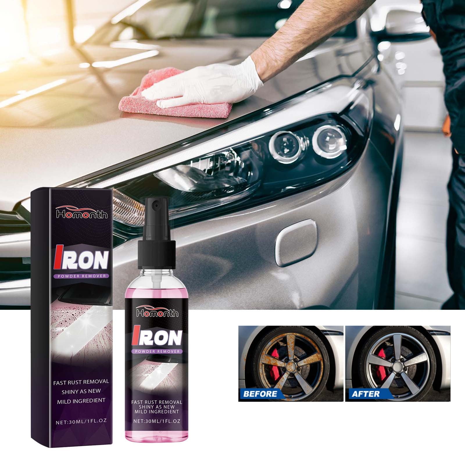 Iron Powder Rust Remover, Metal Rust Removal Spray for Cars, 30ml ...