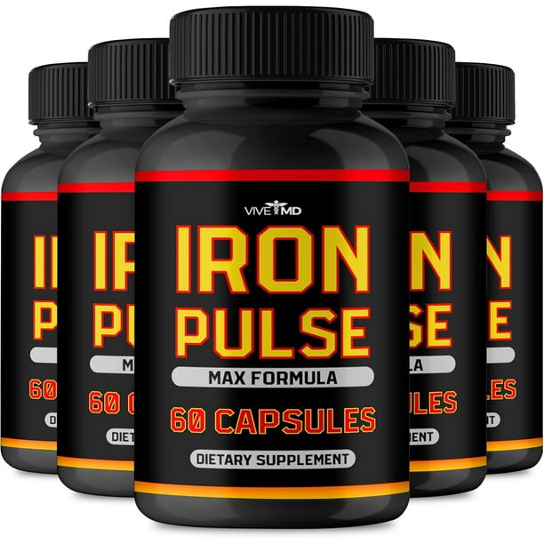 Iron Pulse Capsules IronPulse All Natural Pills (5 Pack) - Walmart ...