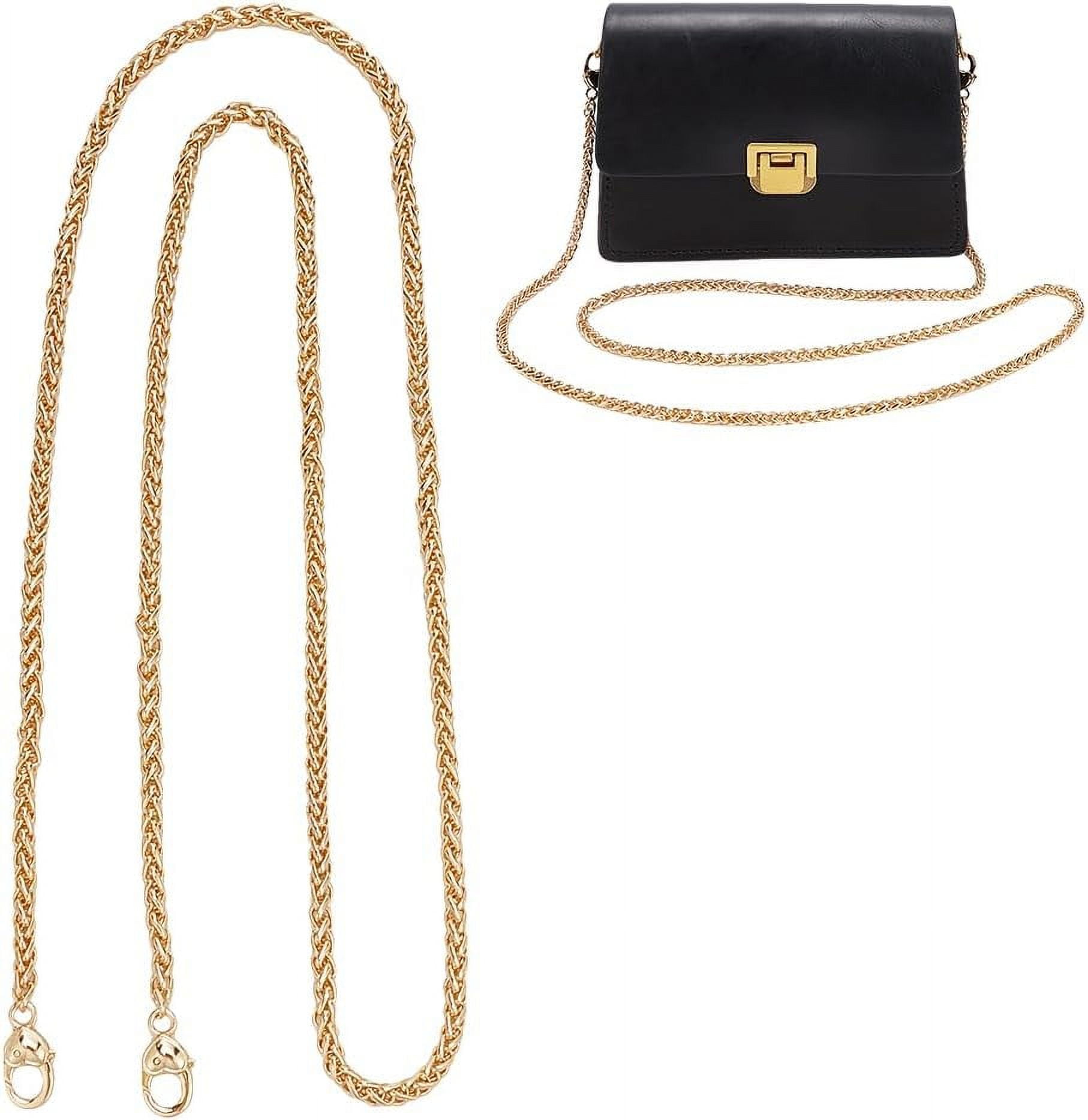 Iron Purse Chain Strap 48 Inch Gold Handbag Chain Thin Metal Crossbody ...