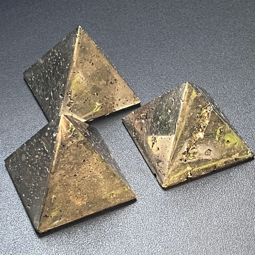 Iron Pyrite Pyramid Crystal Druzy Carving Polished Fools Gold - Walmart.com