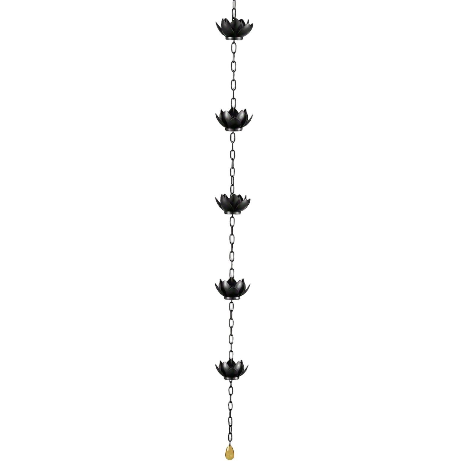 Iron Rain Chain Lotus Rain Chain 120cm Heavy Duty Metal Outdoor Garden ...
