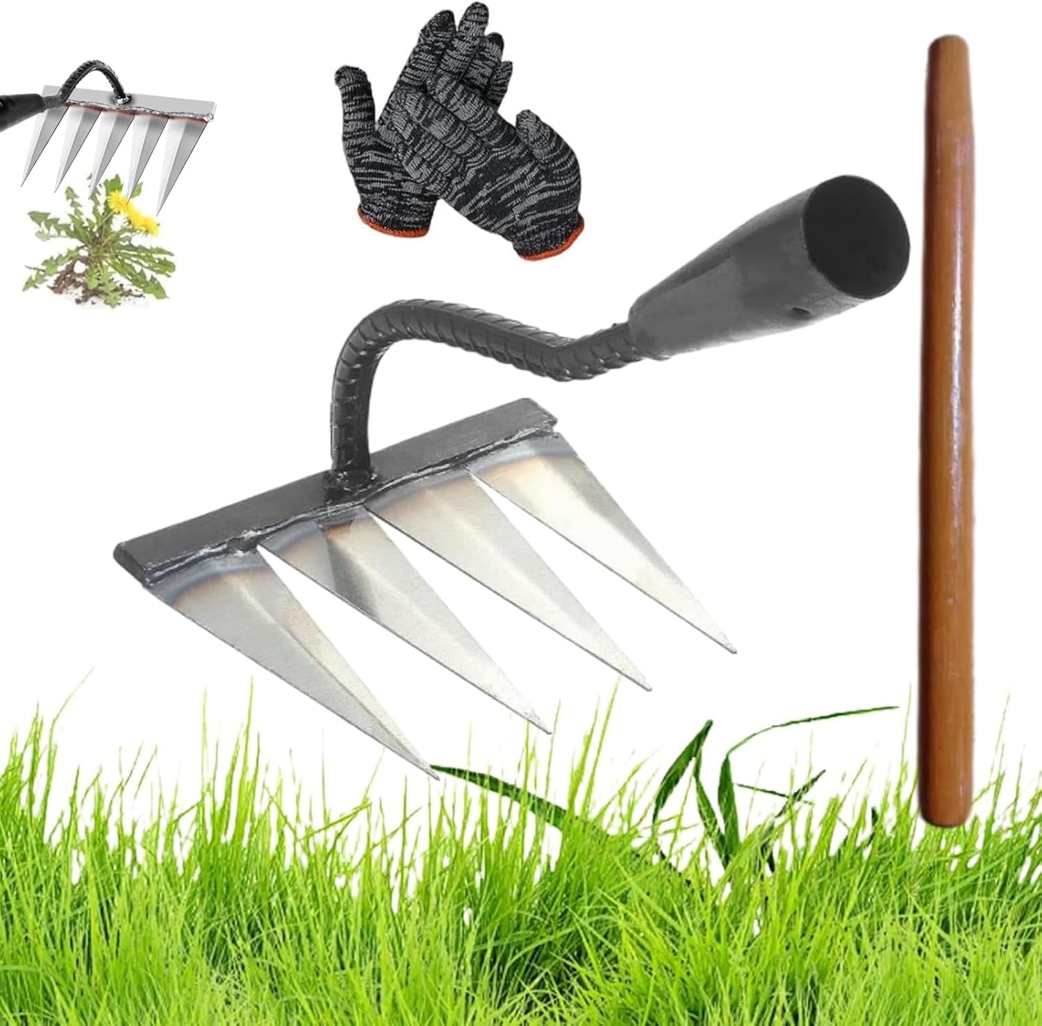 Iron Rake 2.0 for Gardening and Weeding, Customize 5/6/7/8 Carbon Steel ...