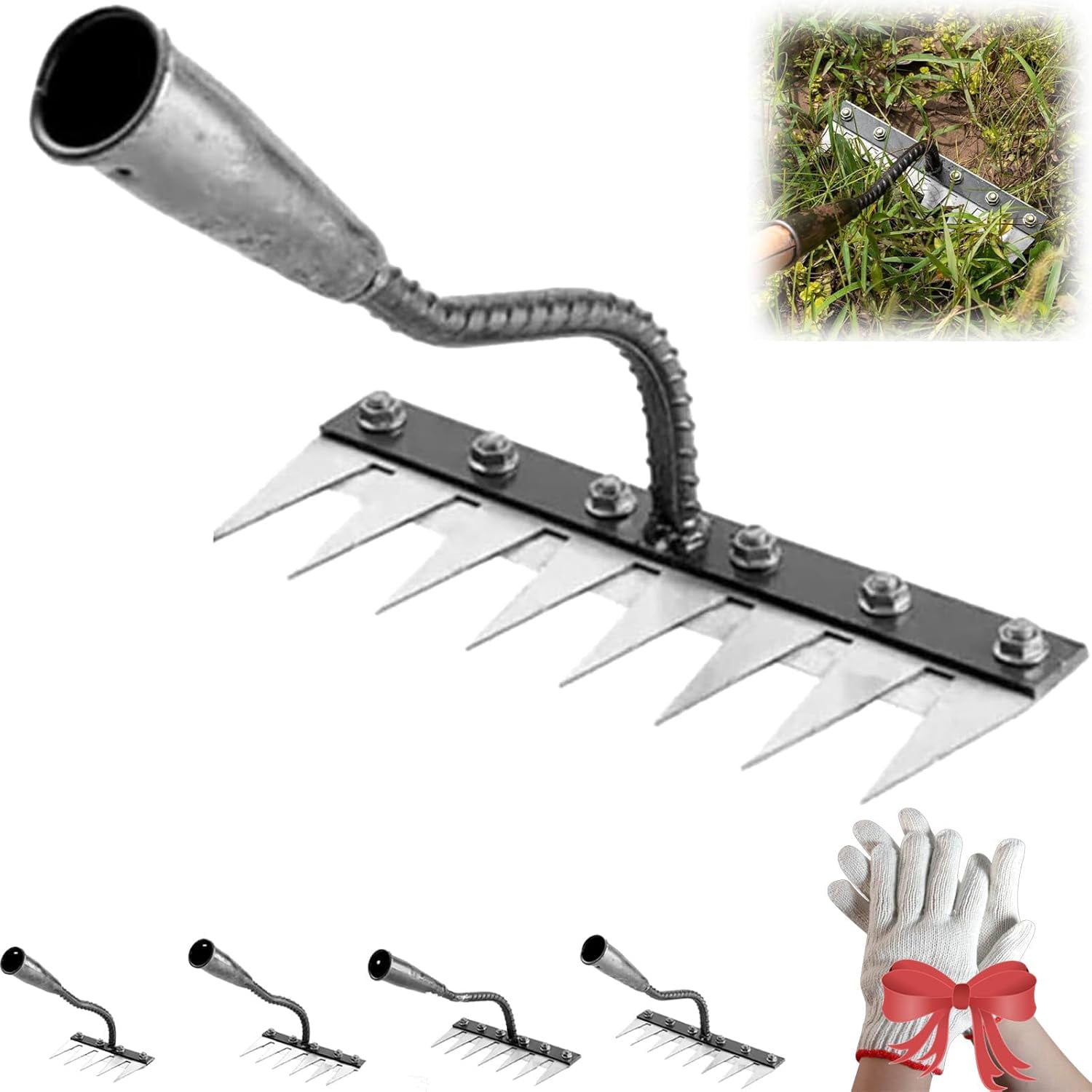 Iron Rake 2.0, Iron Weeding Rake 2.0, 5/6/7/8 Teeth Stick Carbon Steel ...