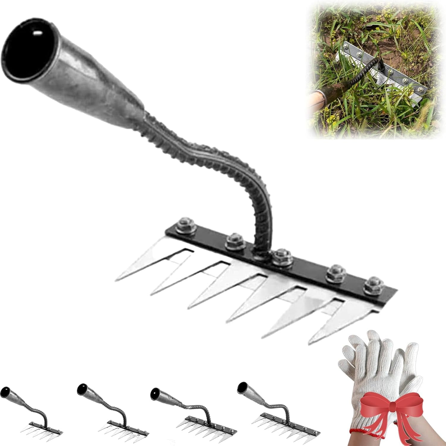 Iron Rake 2.0, Iron Weeding Rake 2.0, 5/6/7/8 Teeth Stick Carbon Steel ...