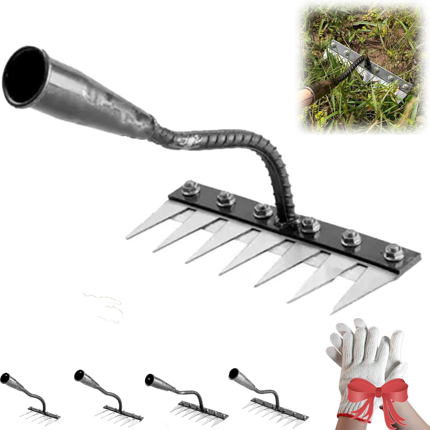 Iron Rake 2.0, Iron Weeding Rake 2.0, 5/6/7/8 Teeth Stick Carbon Steel ...