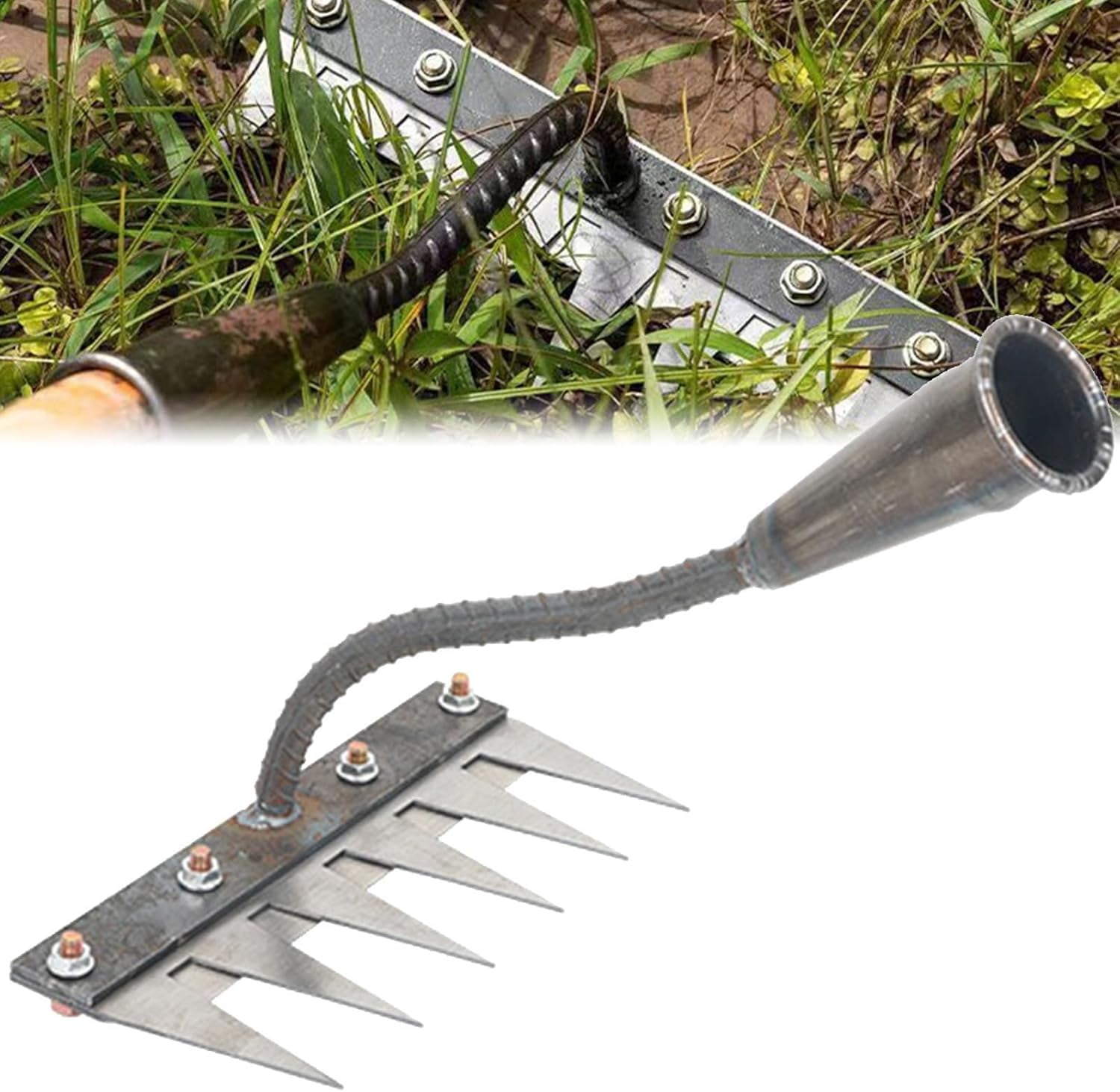Iron Rake 2.0 - Upgraded Iron Weeding Rake for Gardening and Weeding ...