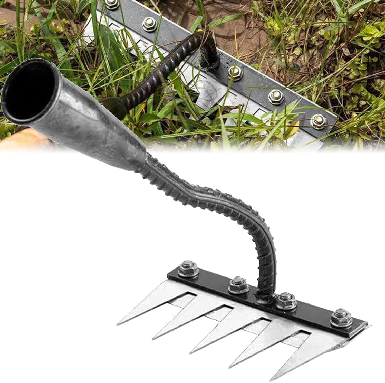 Iron Rake 2.0 - Upgraded Iron Weeding Rake for Gardening and Weeding ...