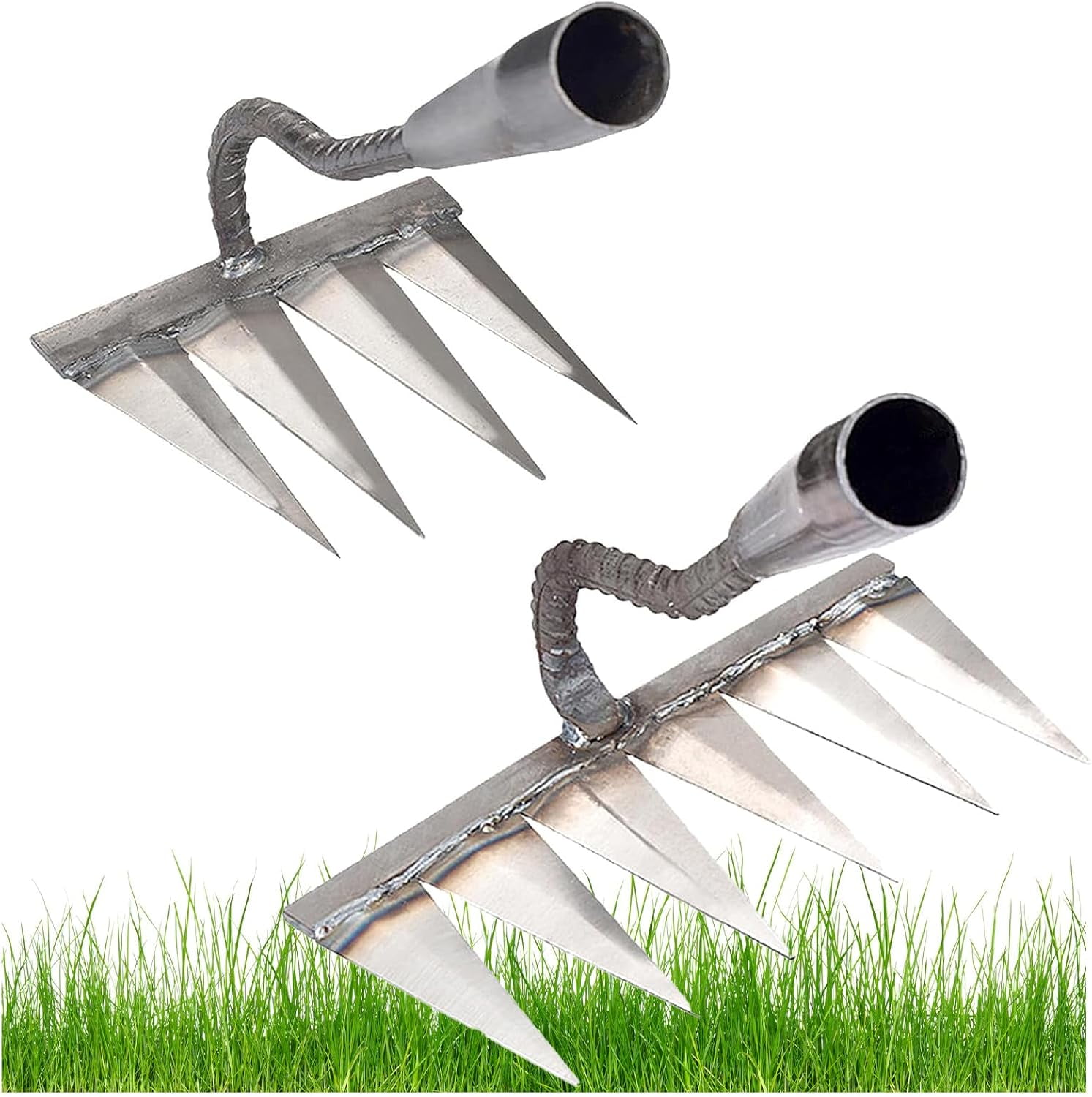 Iron Rake,4 Tines and 6 Tines Weeding Rake Tool,Carbon Garden Hand Rake ...