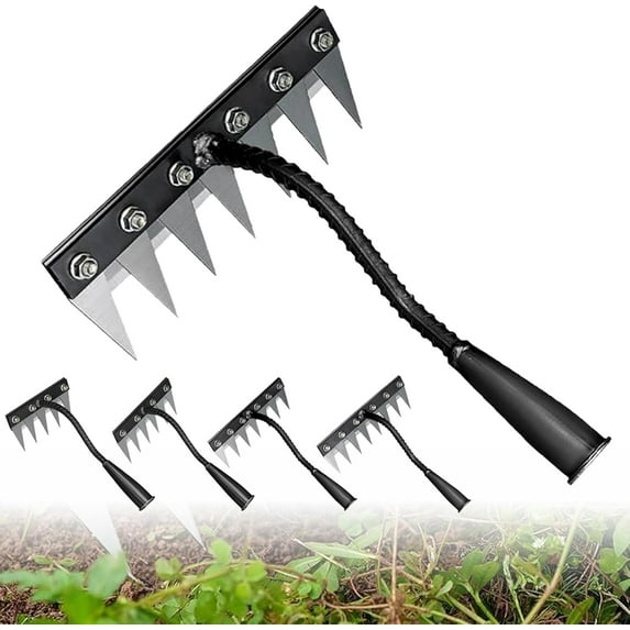 Iron Rake, 5/6/7/8 Teeth Gardenia Iron Weeding Rake, Upgraded ...