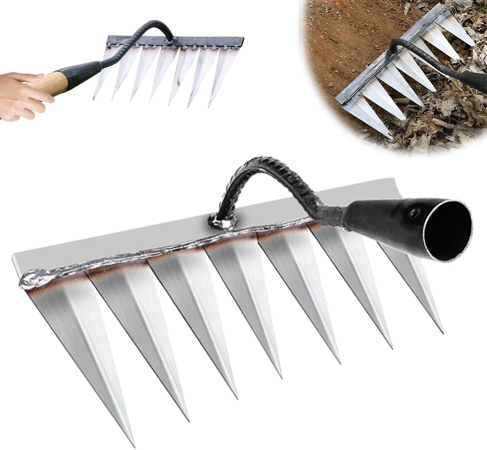 Iron Rake for Gardening and Weeding, 2025 New Heavy Duty Iron Weeding ...