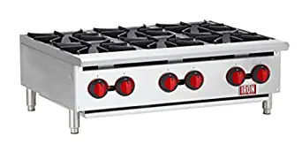 Iron Range IRHP-36-6B 36" Six Burner Countertop Commercial Gas Hot ...