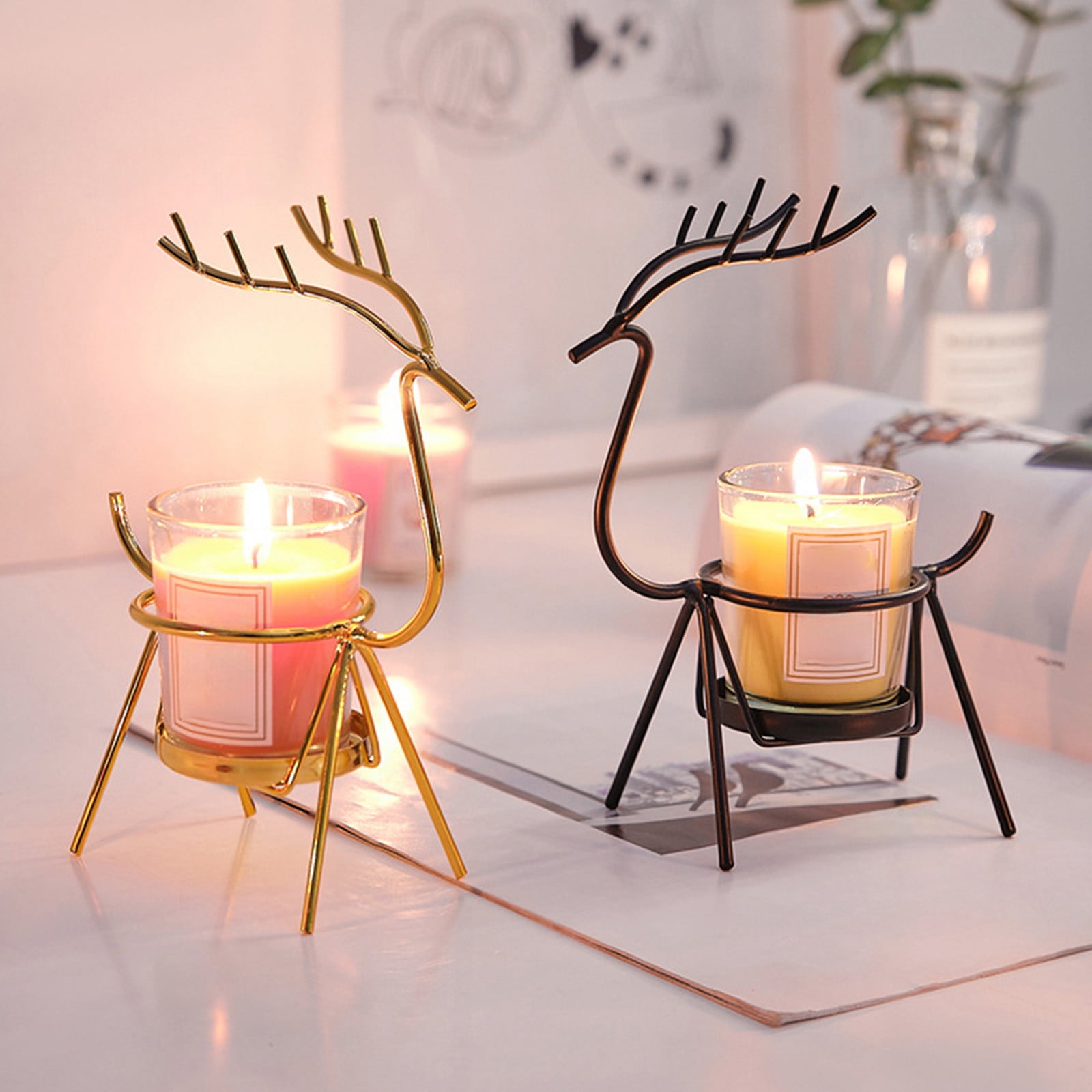 Iron Reindeer Candle Holder | Christmas Centerpiece, Romantic Dinner ...