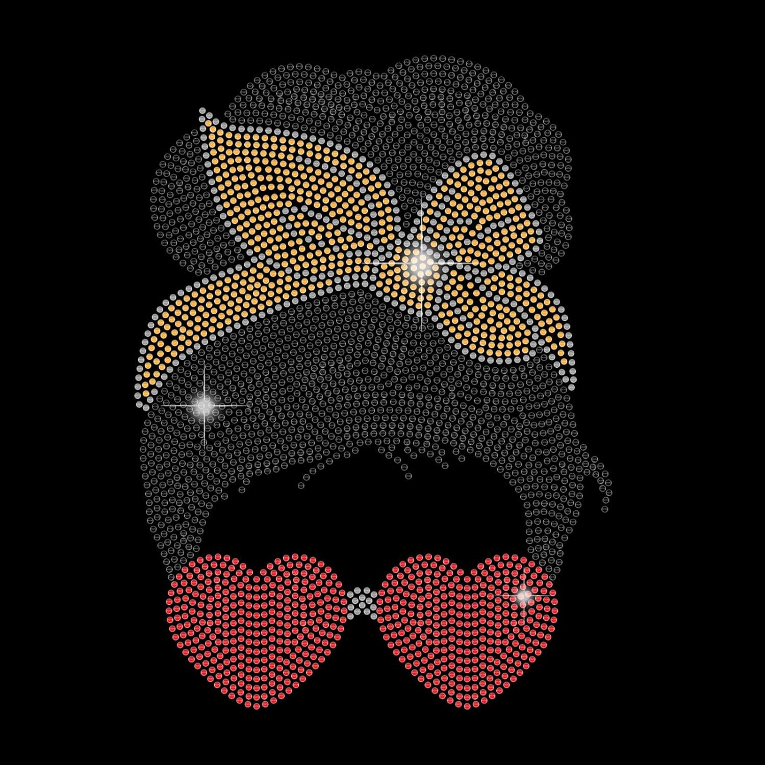 Iron on Rhinestone Ball Head Girl Heat Transfer Rhinestone Iron on ...