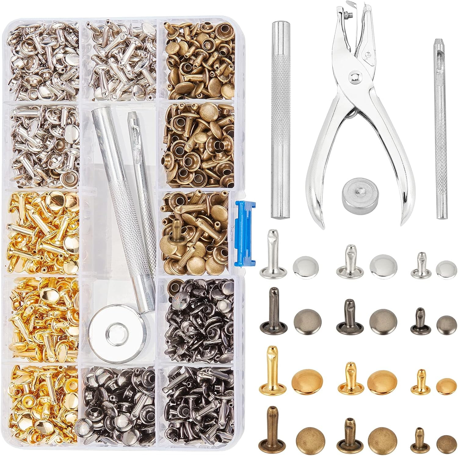 Iron Rivets Set Leather Rivets Double Cap Rivets Tubular Metal Studs ...