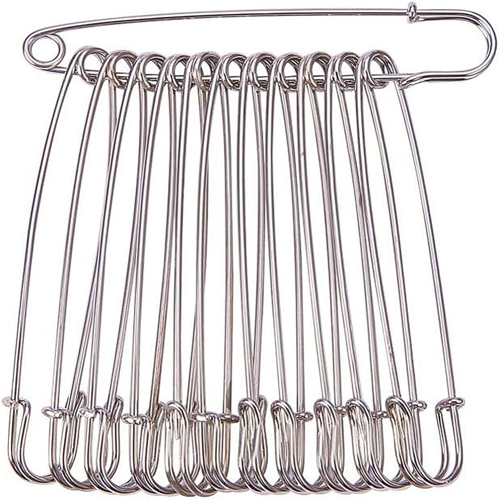 Iron Safety Pins Brooch Findings Lead Free & Nicte Free Platinum ...