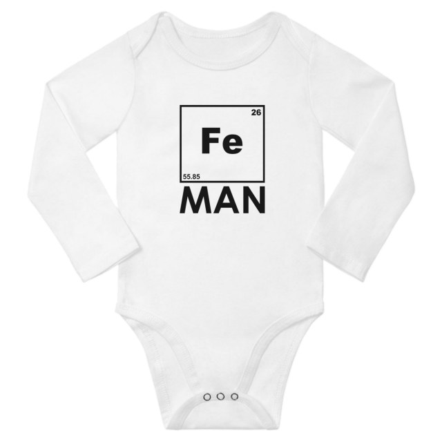 Iron Science Fe Periodic Table Cute Baby Long Sleeve Clothes Bodysuit ...