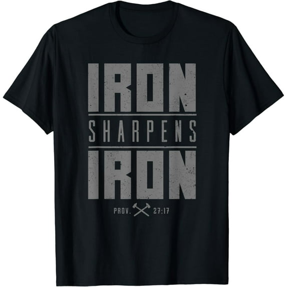 Iron Sharpens Iron Christian Men Bible Scripture Gym Workout T-Shirt ...