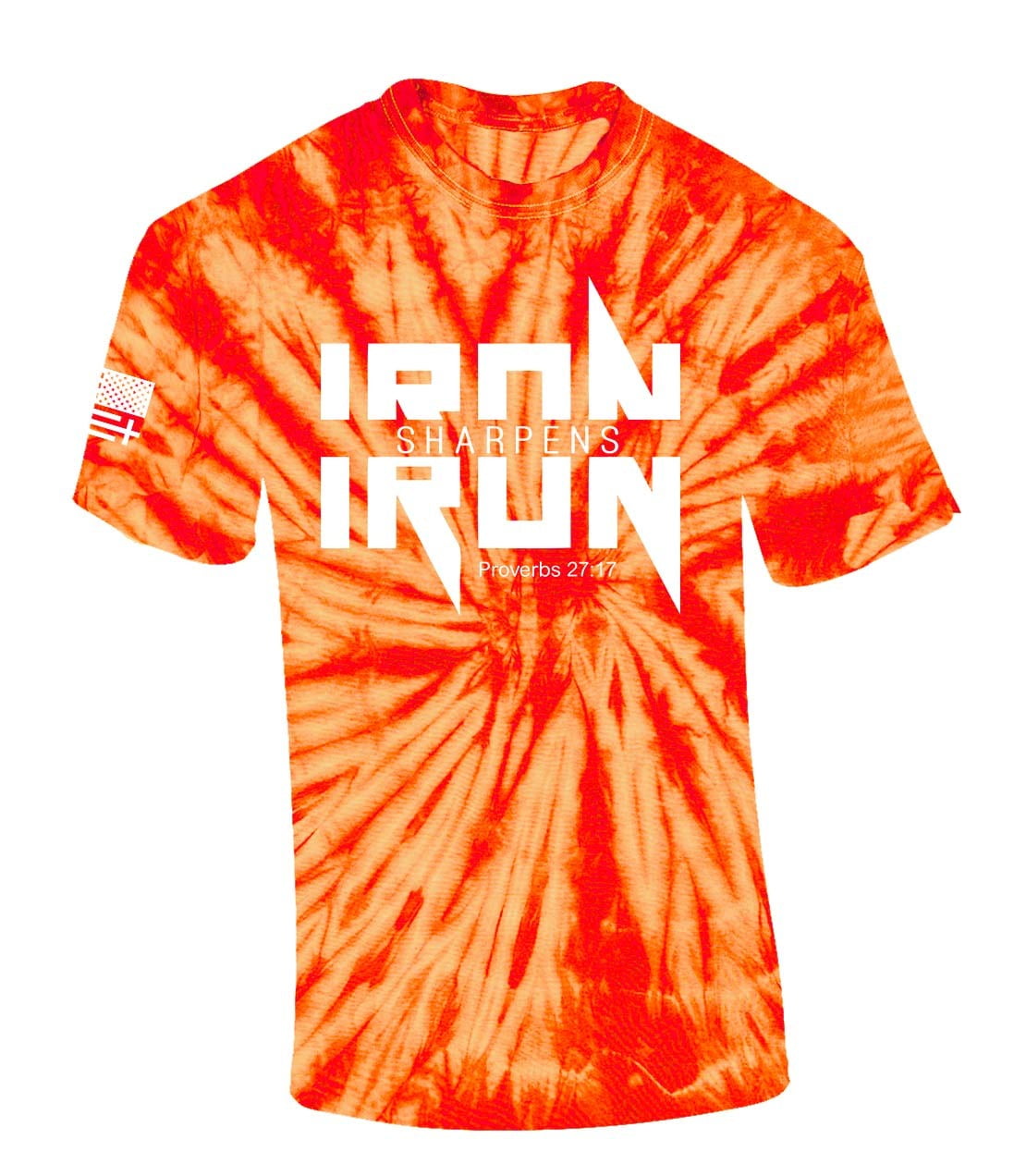 Iron Sharpens Iron Proverbs 27:17 Heavy Metal Logo Bible Scripture Mens ...