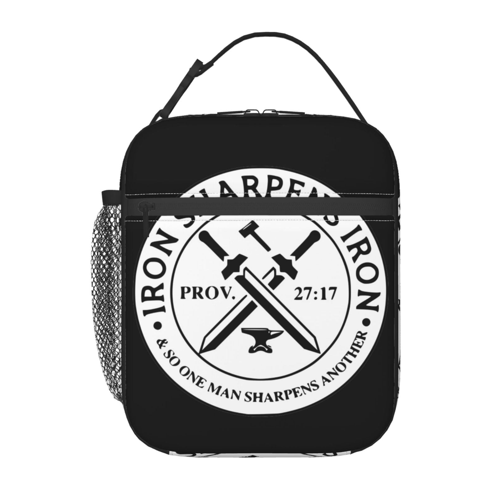 Iron Sharpens Ironis Insulated Lunch Bag Lunch Box for Women Men Black ...