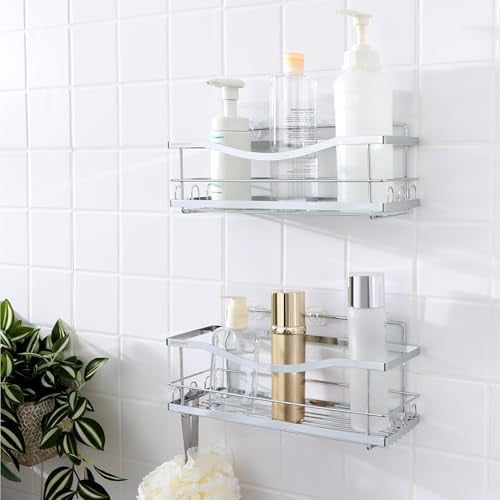 Iron Shower Caddies - Self Adhesive Bathroom Shelves for Showers - Wall ...