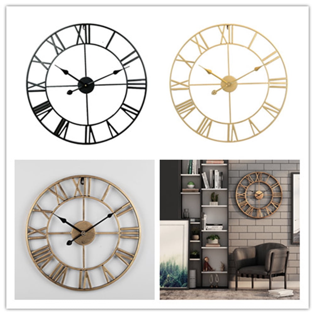 Iron Silent Wall Clock Simple Wall Clock Decor Home Decorative Wall ...