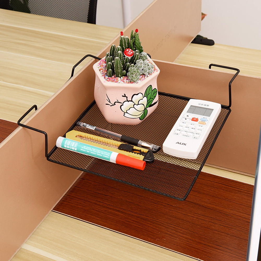 Iron Square Office Cubicle Corner Shelf Storage Rack Sundries Organizer ...