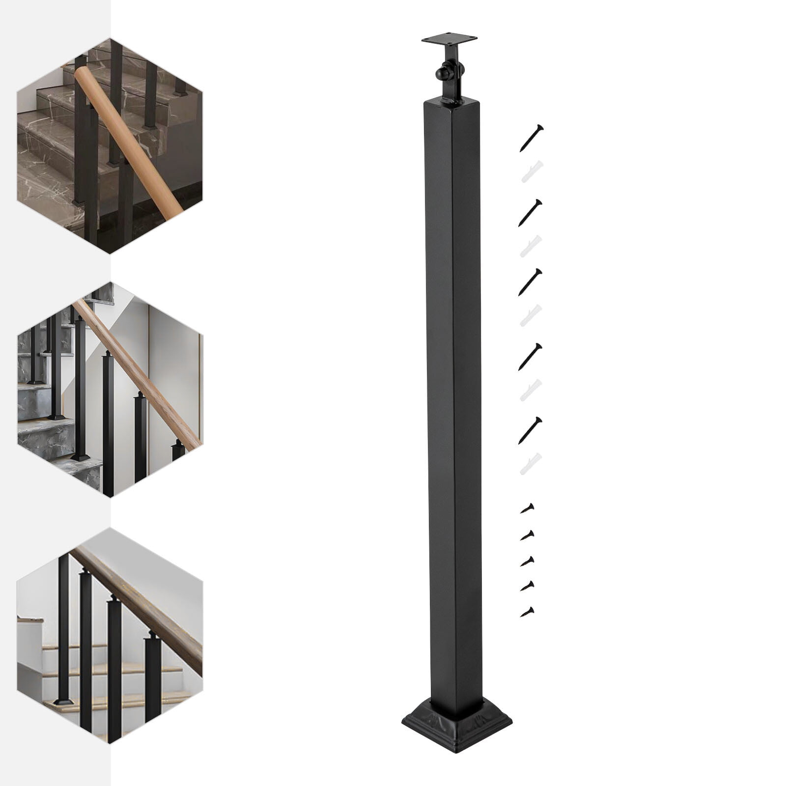 Iron Step Handrails Railing For 1-2 Step Handrail Indoor/Outdoor Deck ...