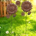 Iron Sunflower Garden Stake, Fade-Resistants Metal Outdoor Decorations ...