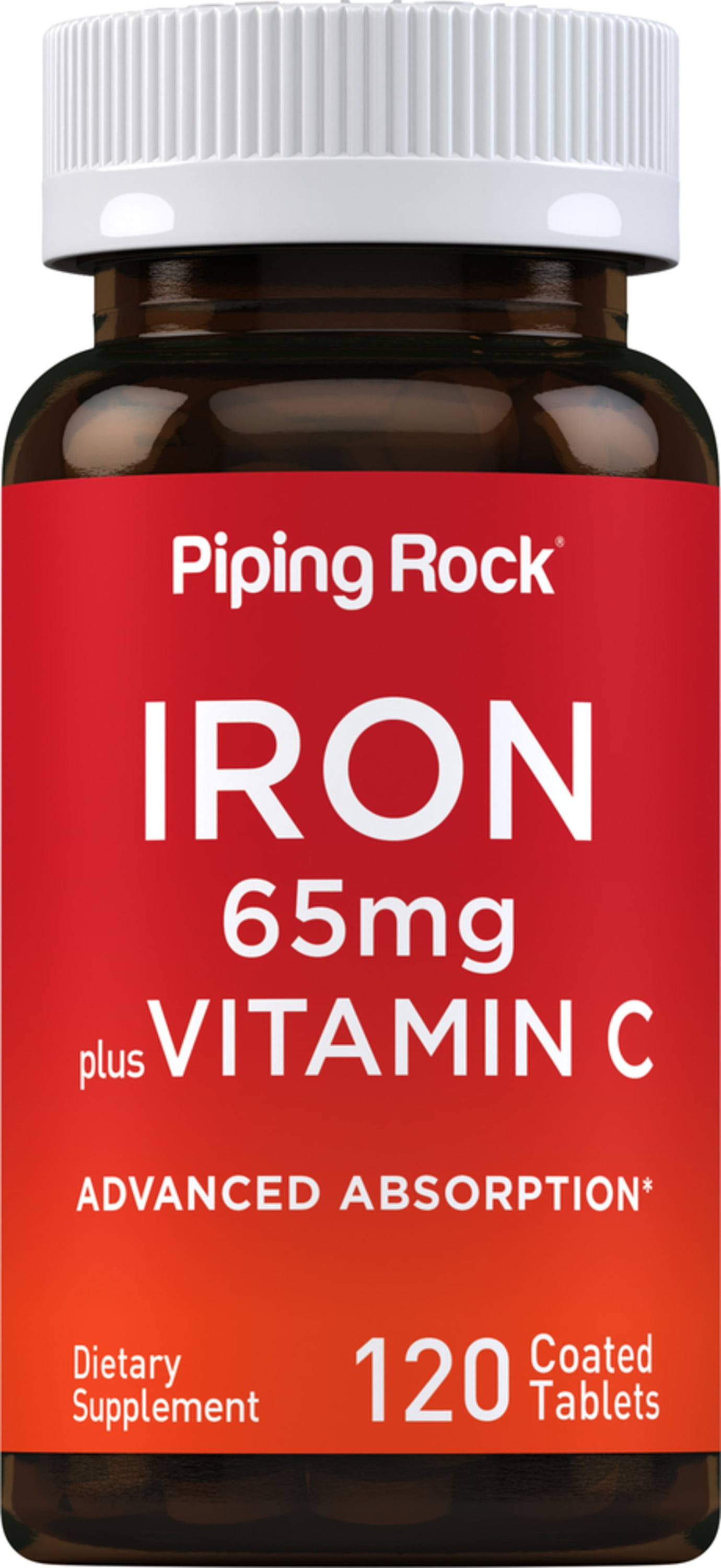 Piping Rock, Iron Supplement, 65 mg with Vitamin C, 120 Tablets ...