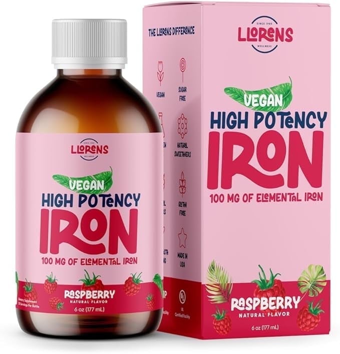 Llorens Liquid Iron Supplement, 100mg Polysaccharide, Vegan, Non ...
