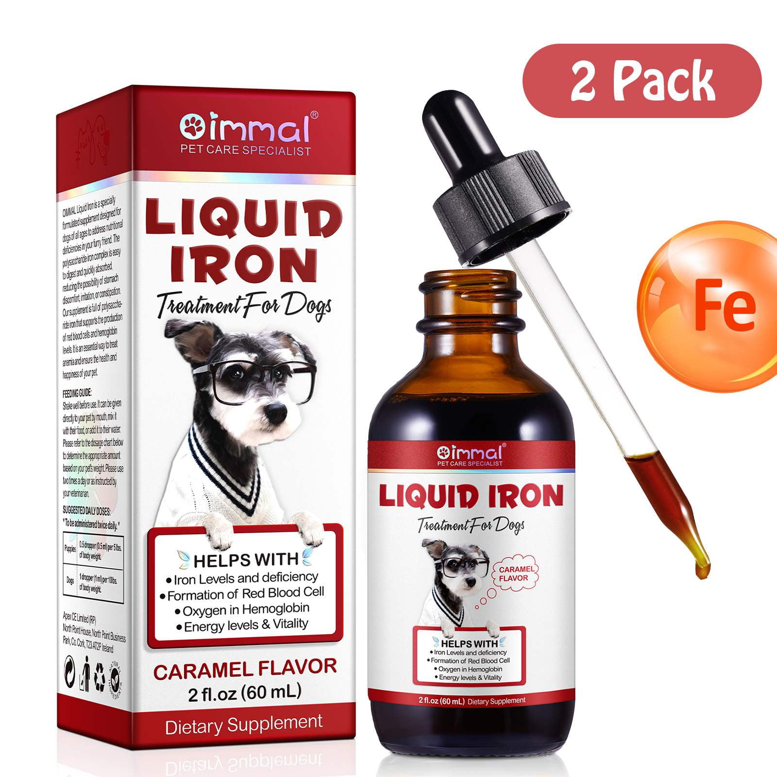Iron Supplements for Dogs,Liquid Iron for Dogs with Folate and B12 ...