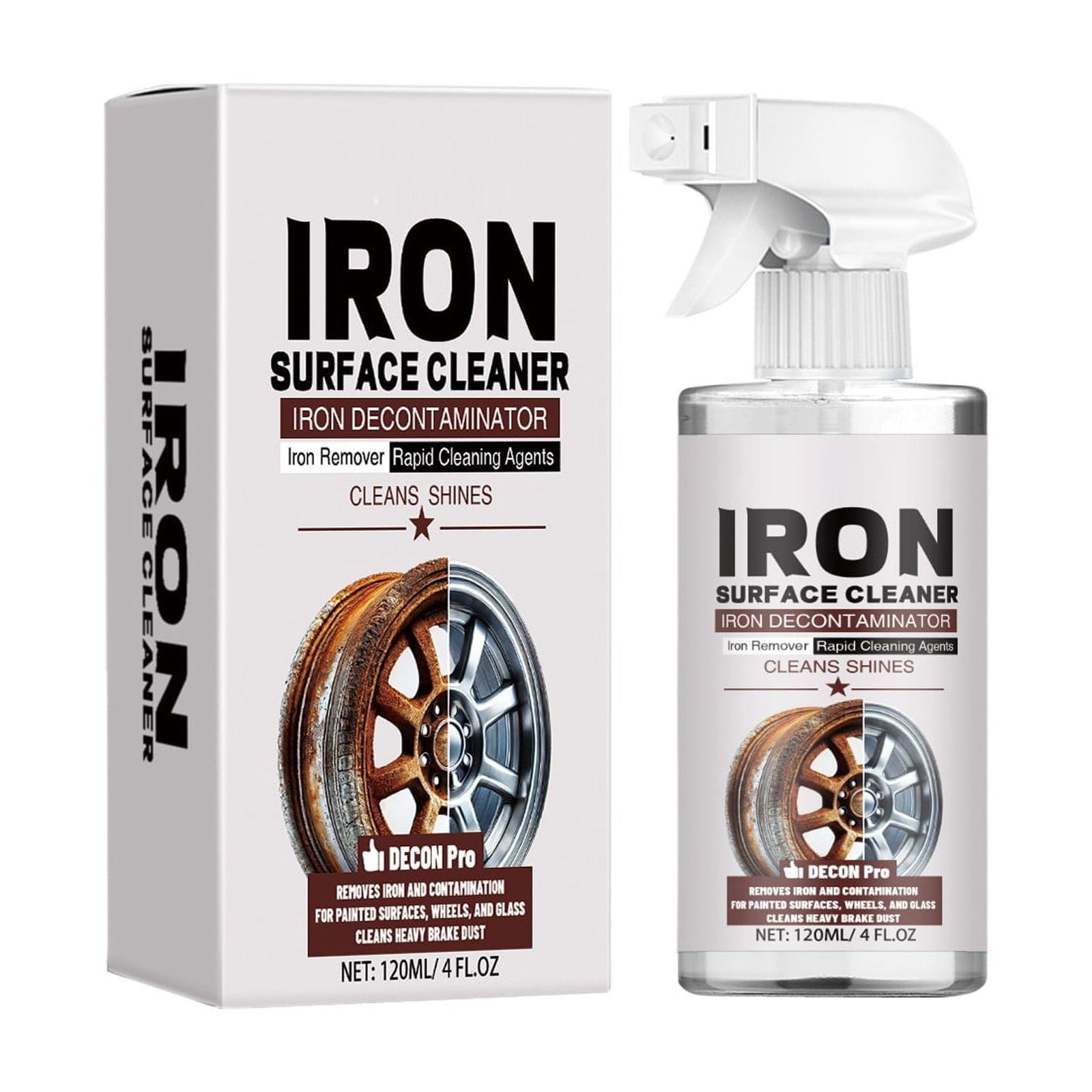 Iron Surface Cleaner Spray 120ml Iron Remover for Wheels, Paint & Metal ...