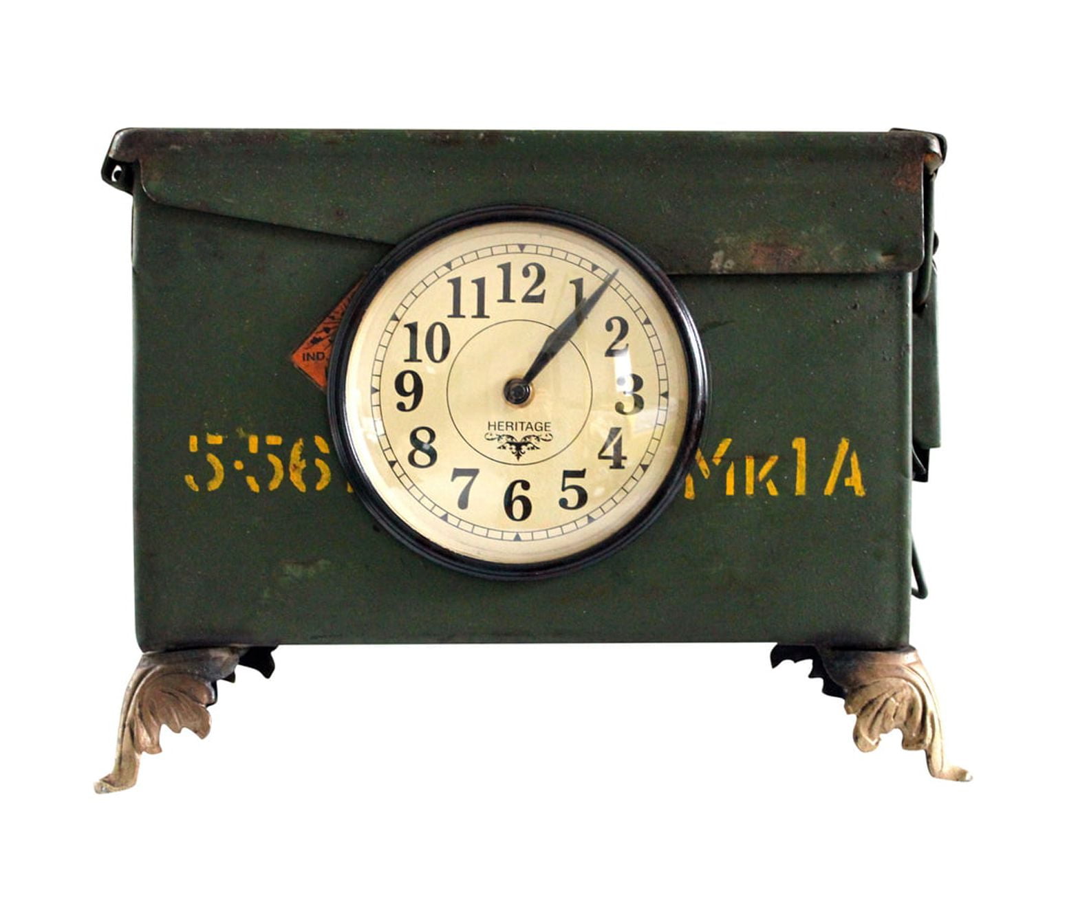 Iron Table Clock made Recycled Army Toolbox - Walmart.com