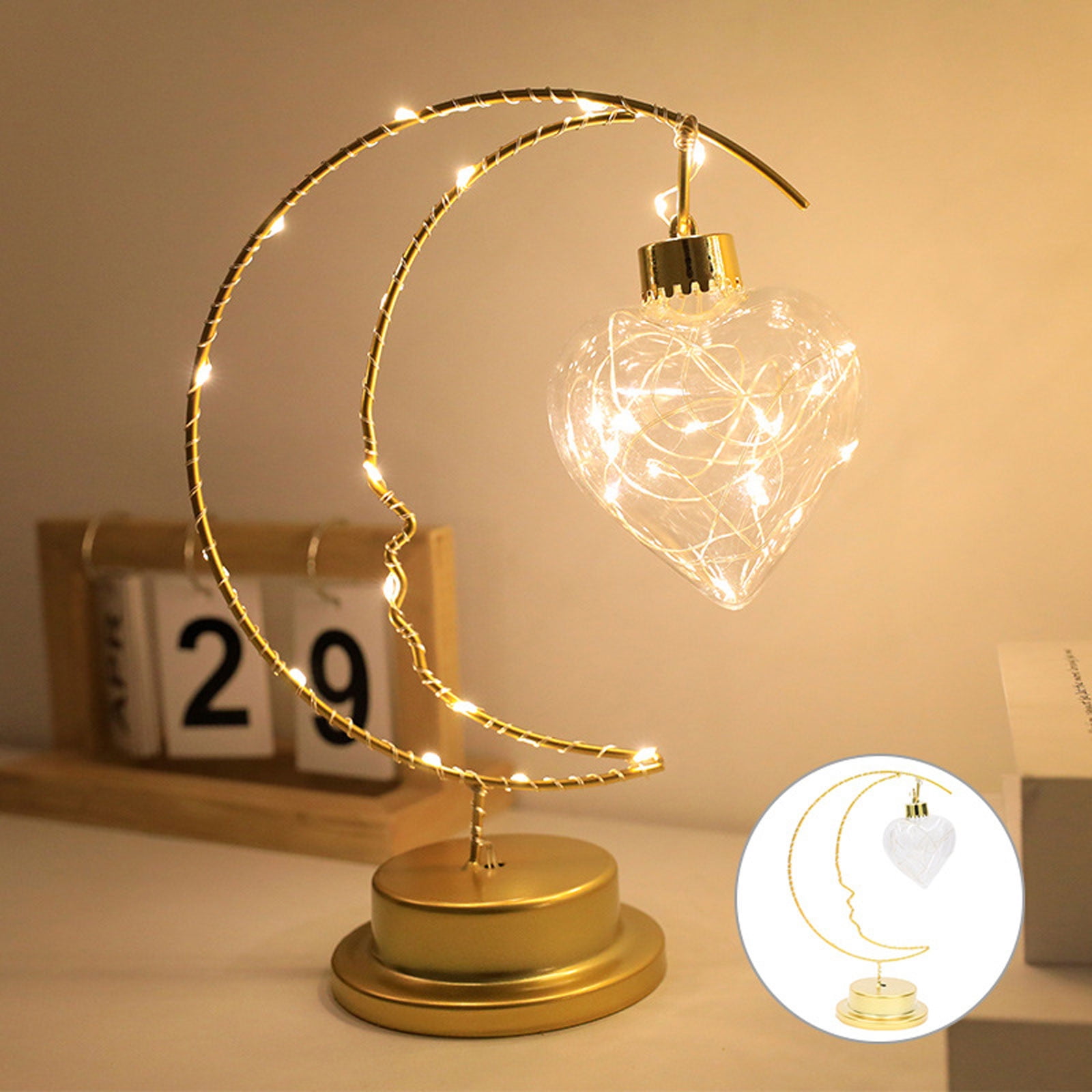 Iron Table Lamp, Battery Powered, Warm LED, Winding Design, For Home ...