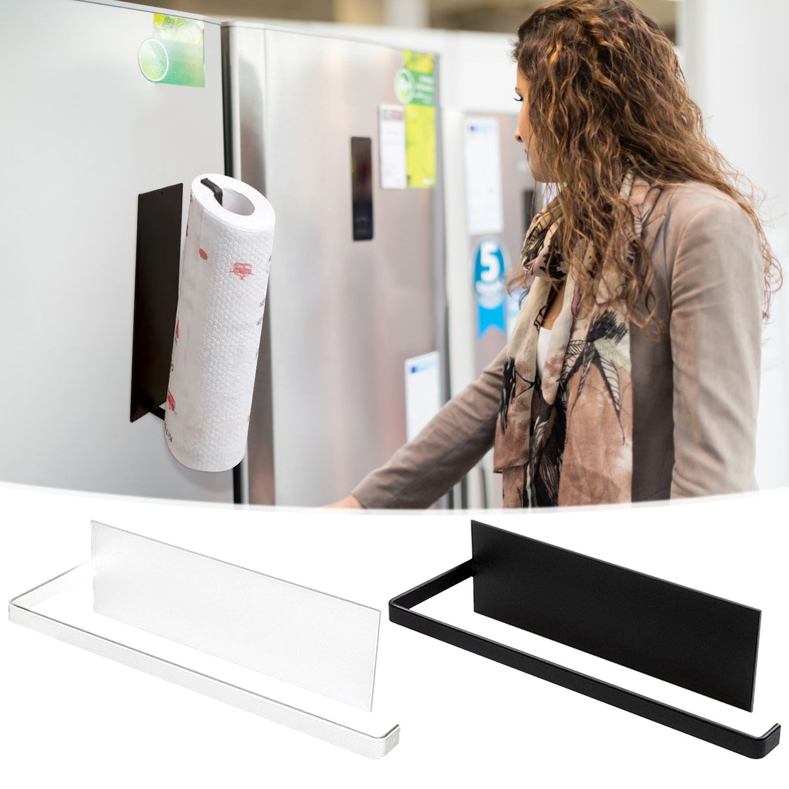 Iron Towel Rack Kitchen Roll Holder | Magnetic Mount for Easy ...