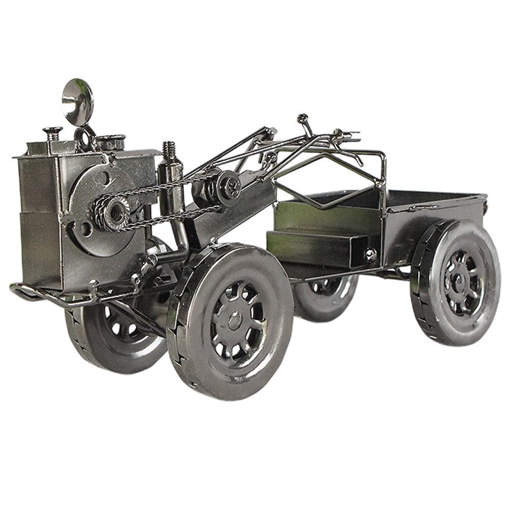 Iron Tractor Statue Vintage Ironwork Tractor Model Retro Desktop ...