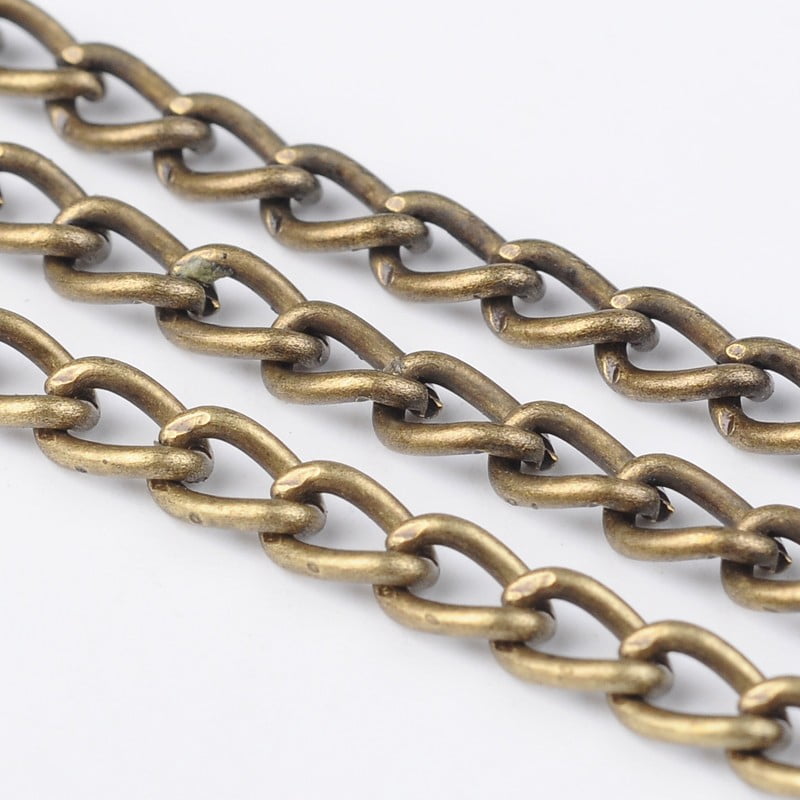 Iron Twisted Chains Curb Chains Unwelded Antique Bronze color with ...