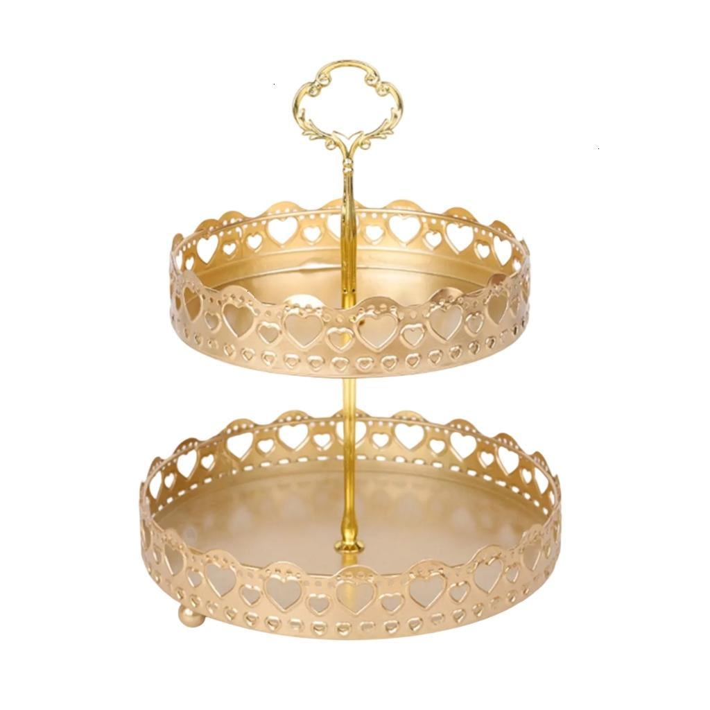 Iron Two Tiers Stand for Countertop Fruit and Snacks Storage Tray for ...