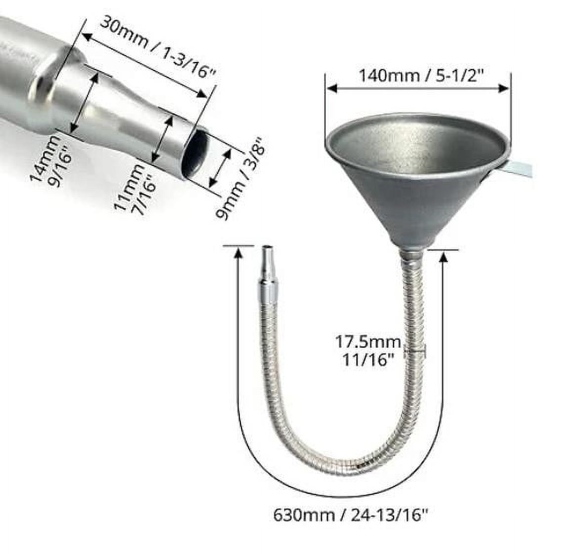 Iron Universal Funnel with Stainless Steel Filter,24.8 Inch Flexible ...
