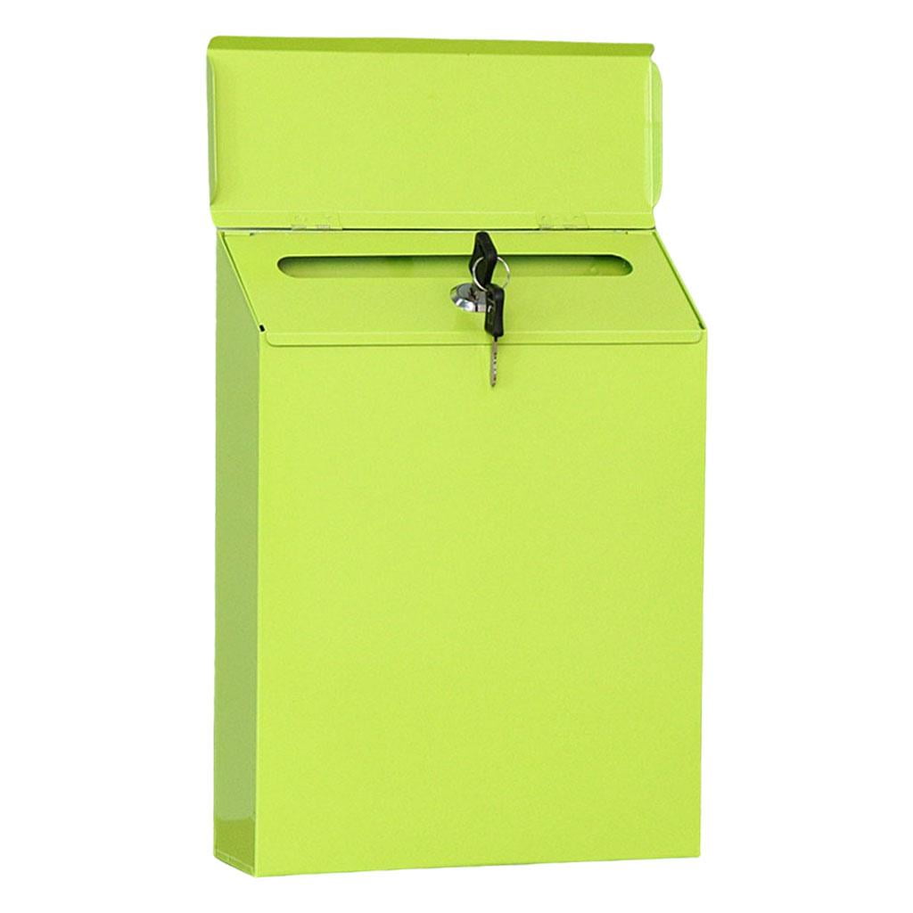 Iron Vertical Mailbox Hanging Security Wall Mounted Suggestion Drop Box ...