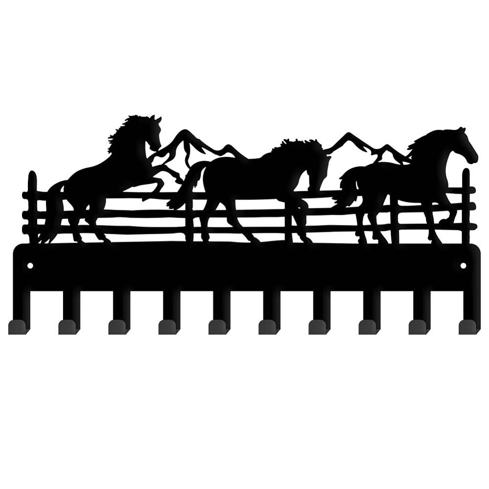 Iron Wall Mounted Hook Hangers 10-Hook Decorative Organizer Rack for ...